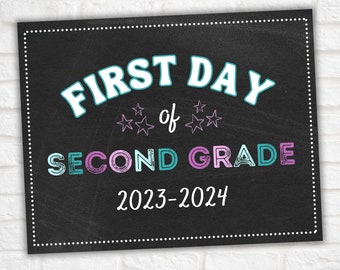 Printable First Day of School SECOND GRADE Sign Back to - Etsy