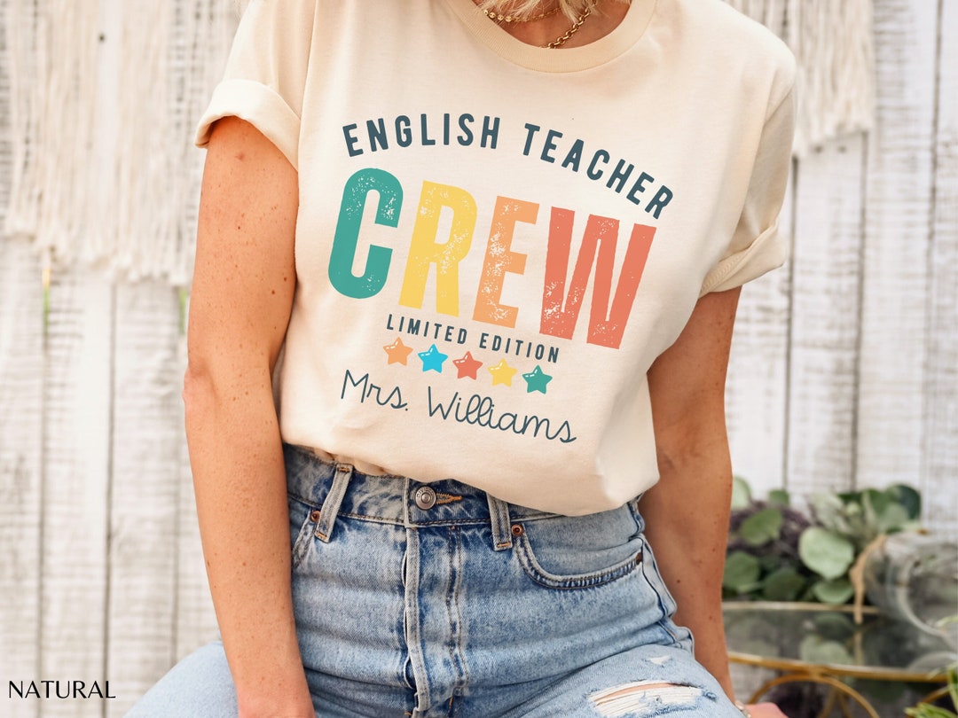 English Teacher Crew Shirt, Teacher Gift, Teacher Team Shirts, Funny ...