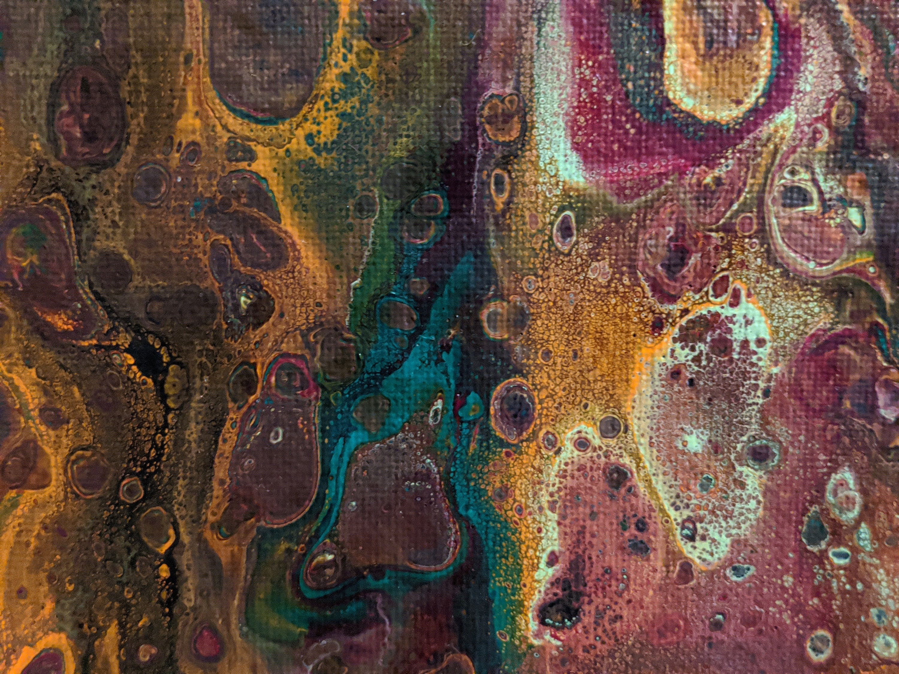 Alien Oil Spill Acrylic Pour Painting on 11x14 Canvas - Etsy