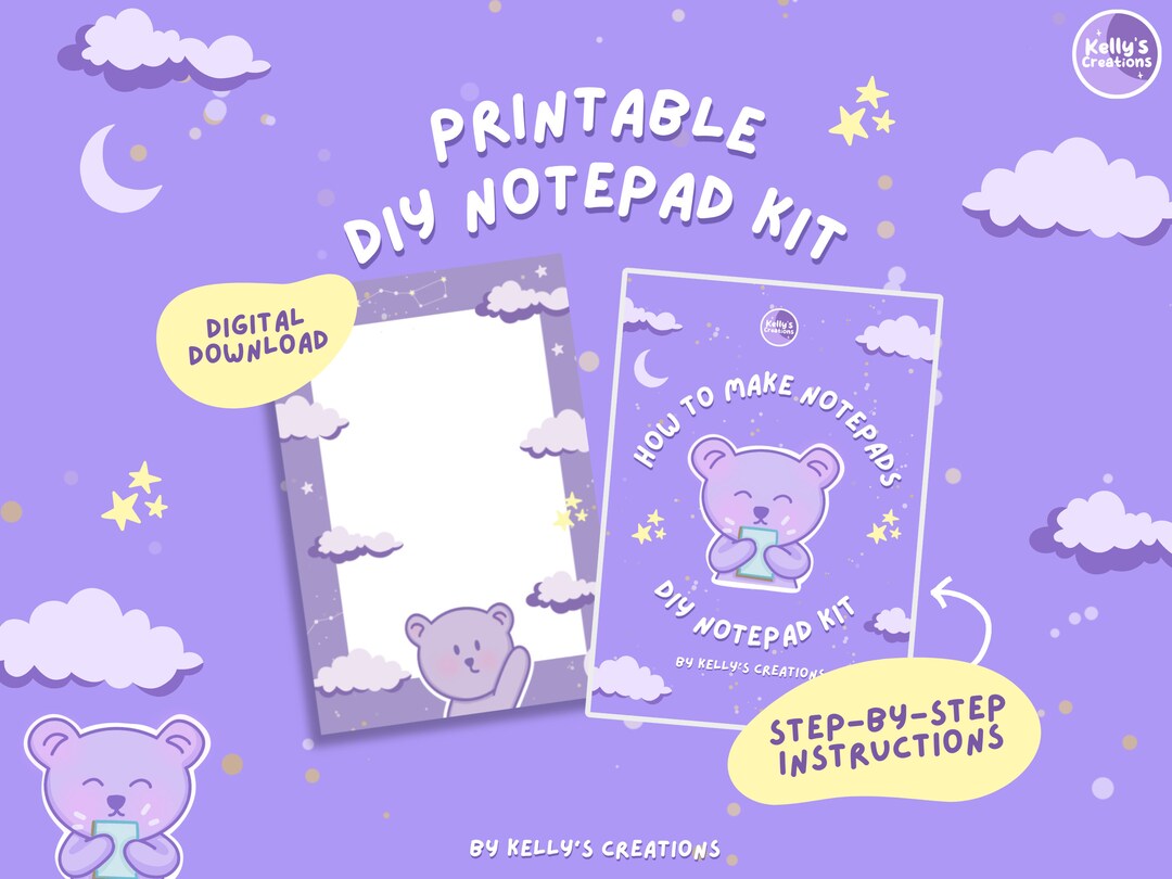 Printable DIY Notepad Kit Kevin's Notepad Digital Download - Etsy