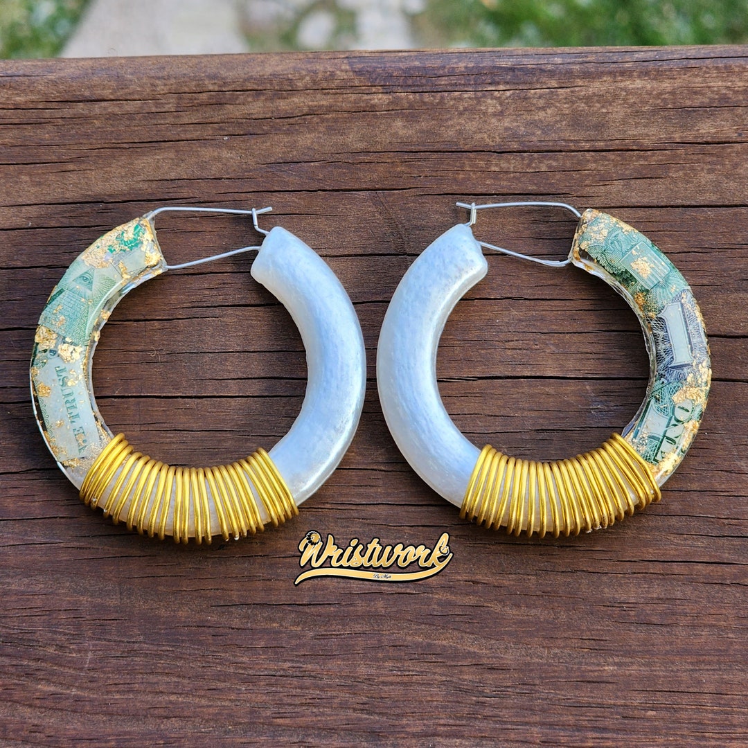 Money Hoop Earrings - Etsy