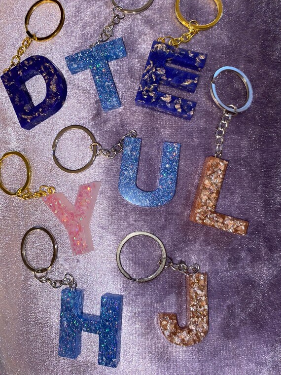 Hand Made Letter Keyrings Various Colours - Etsy