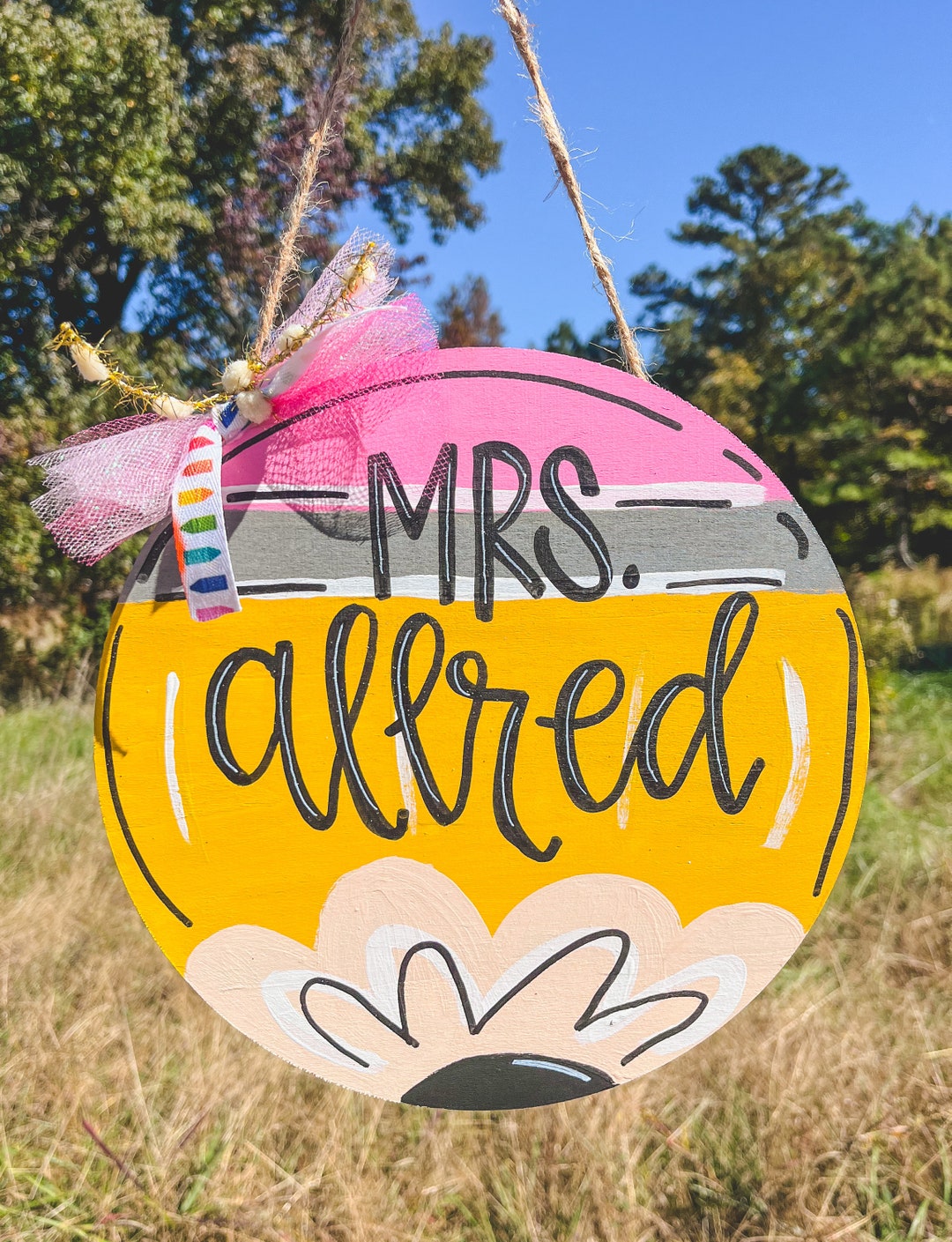 Wooden Teacher Door Hanger - Etsy