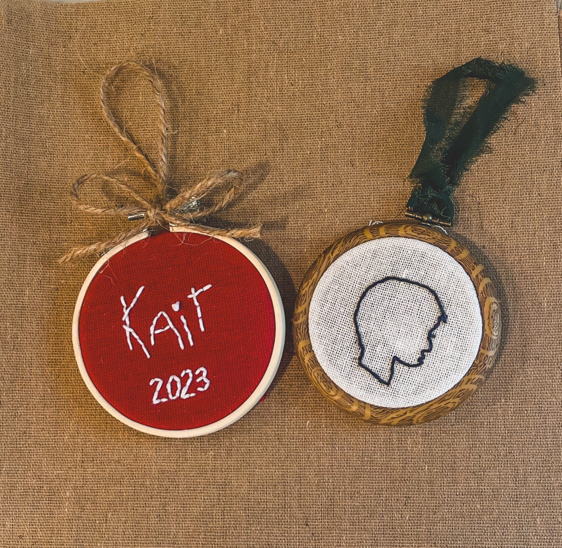 Hand Embroidered Childs Handwriting Ornament - Etsy