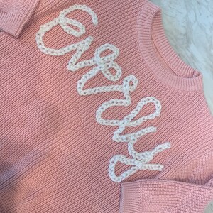 Hand Embroidered Name/holiday/team Sweater Any Amount of Letters/design ...