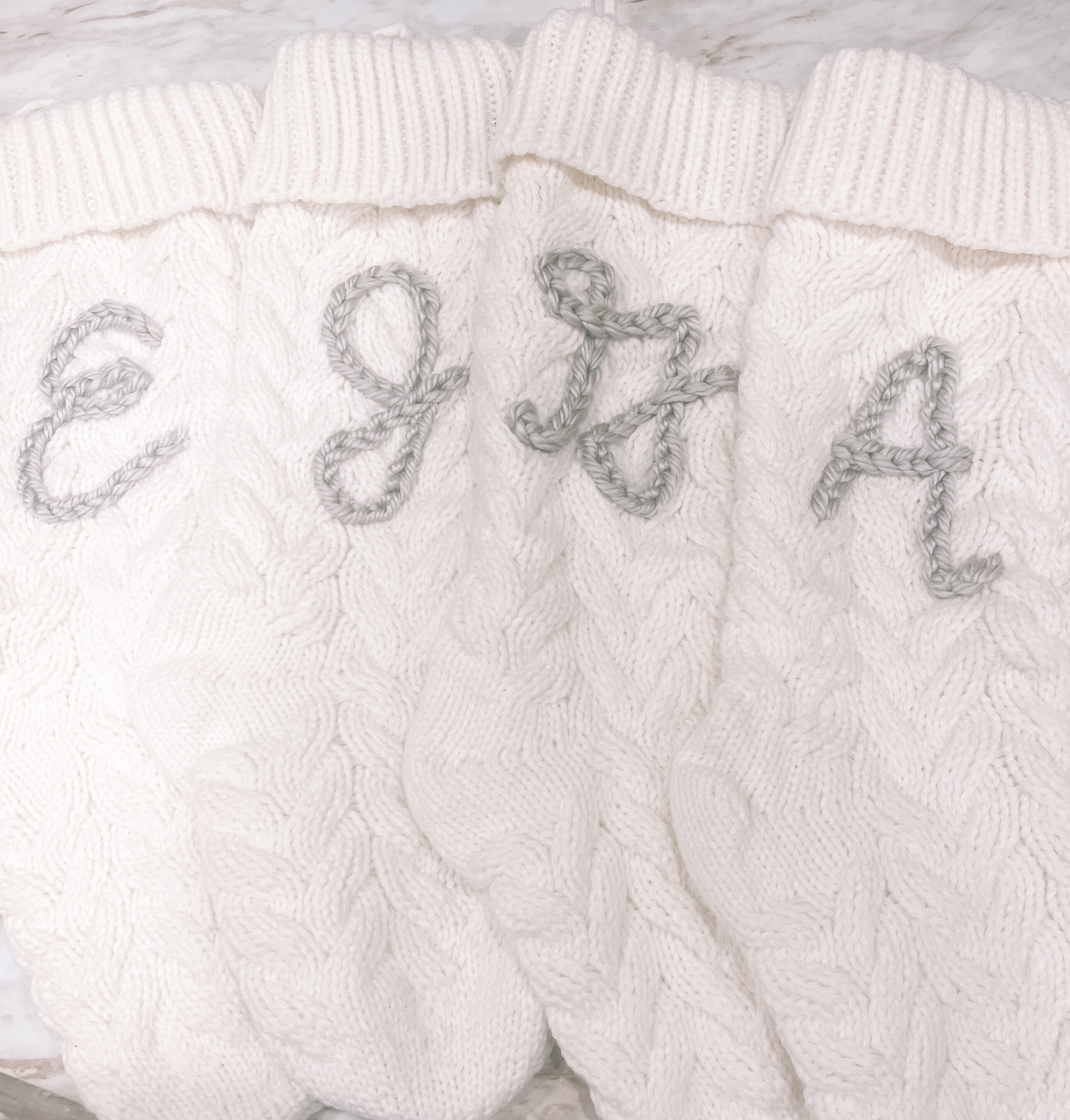 Hand Embroidered Knit Stockings, Any Amount of Letters- One Price! - Etsy