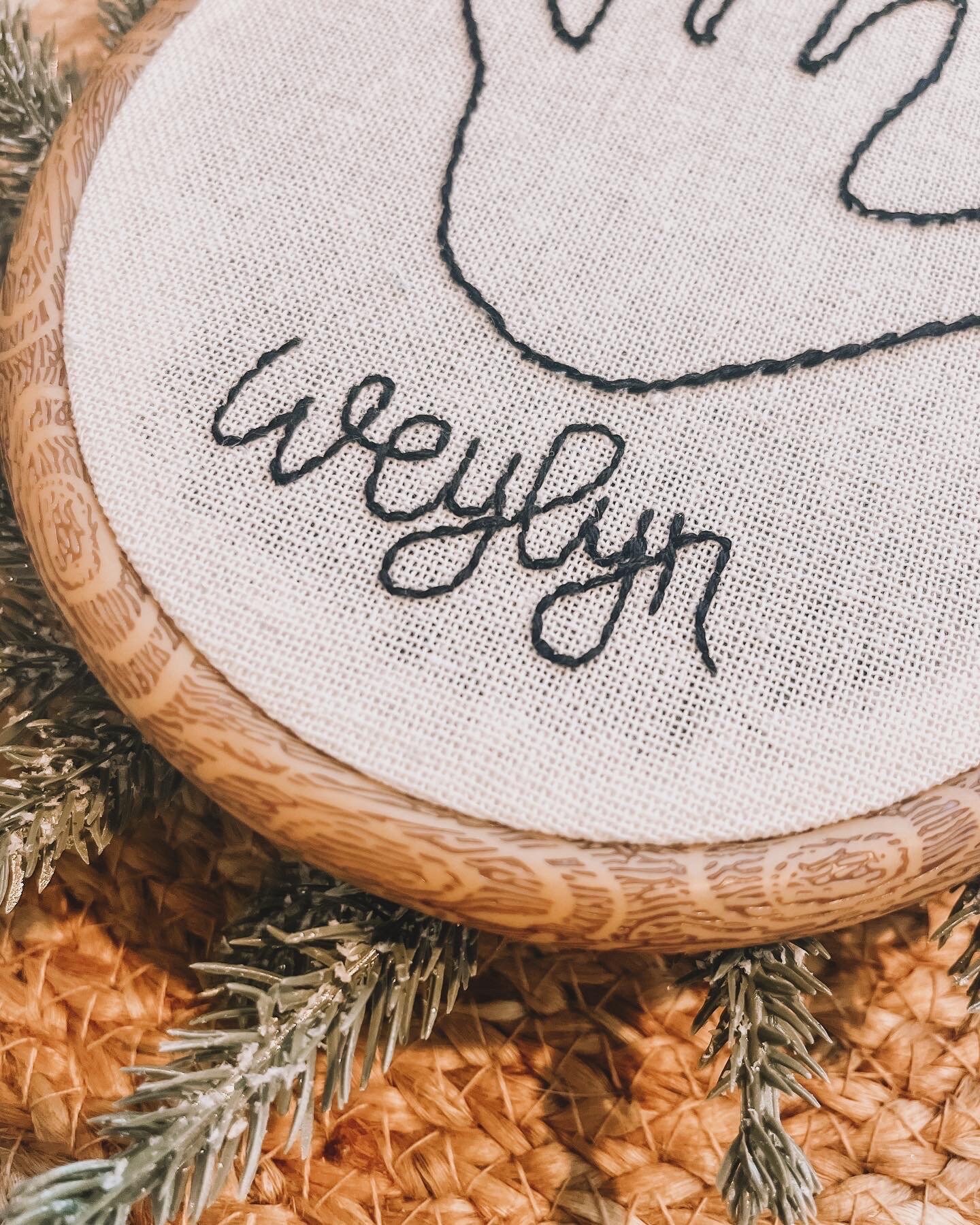 Hand Embroidered Child Handprint - Etsy