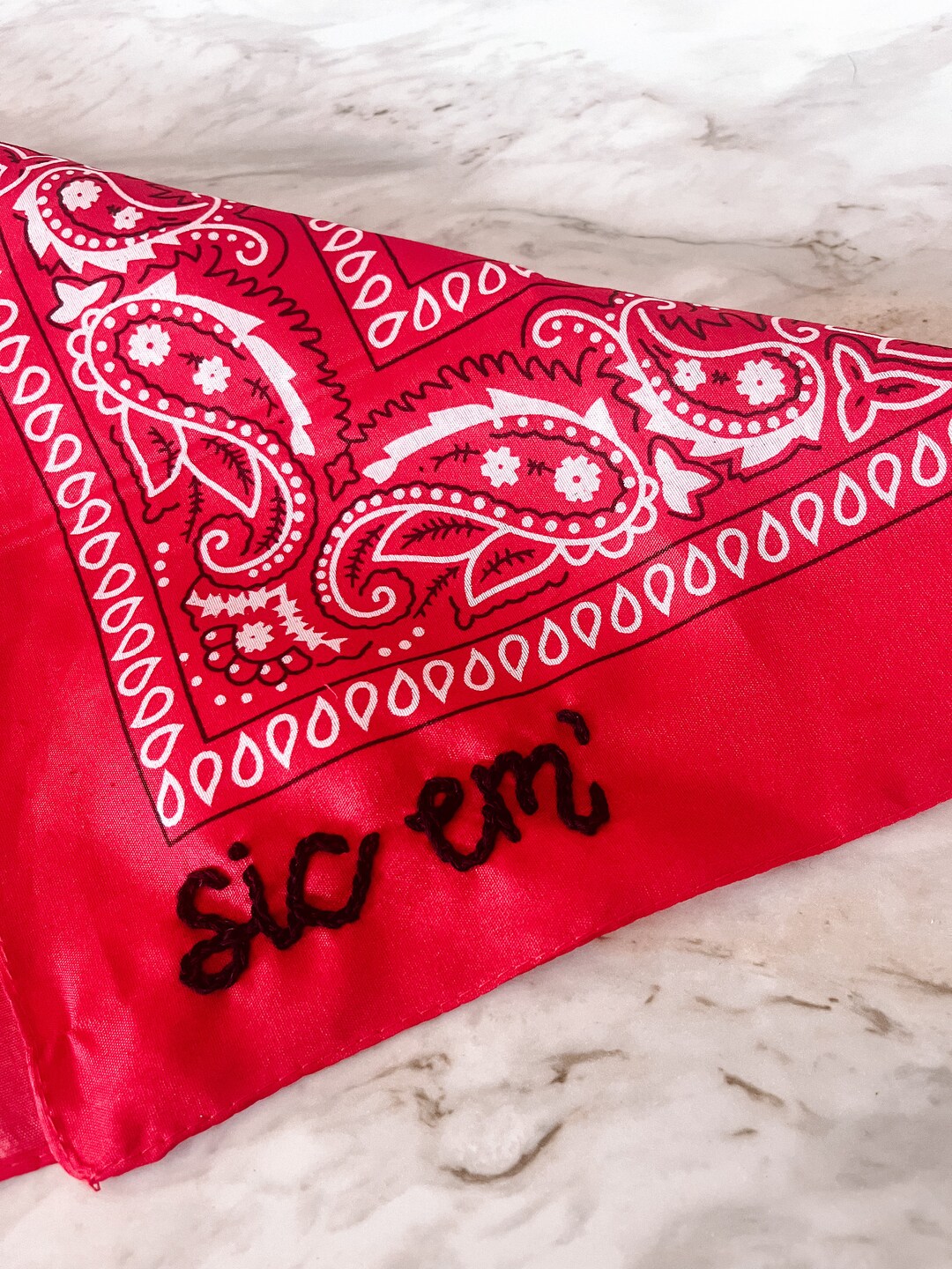 Hand Embroidered Custom Bandana - Etsy