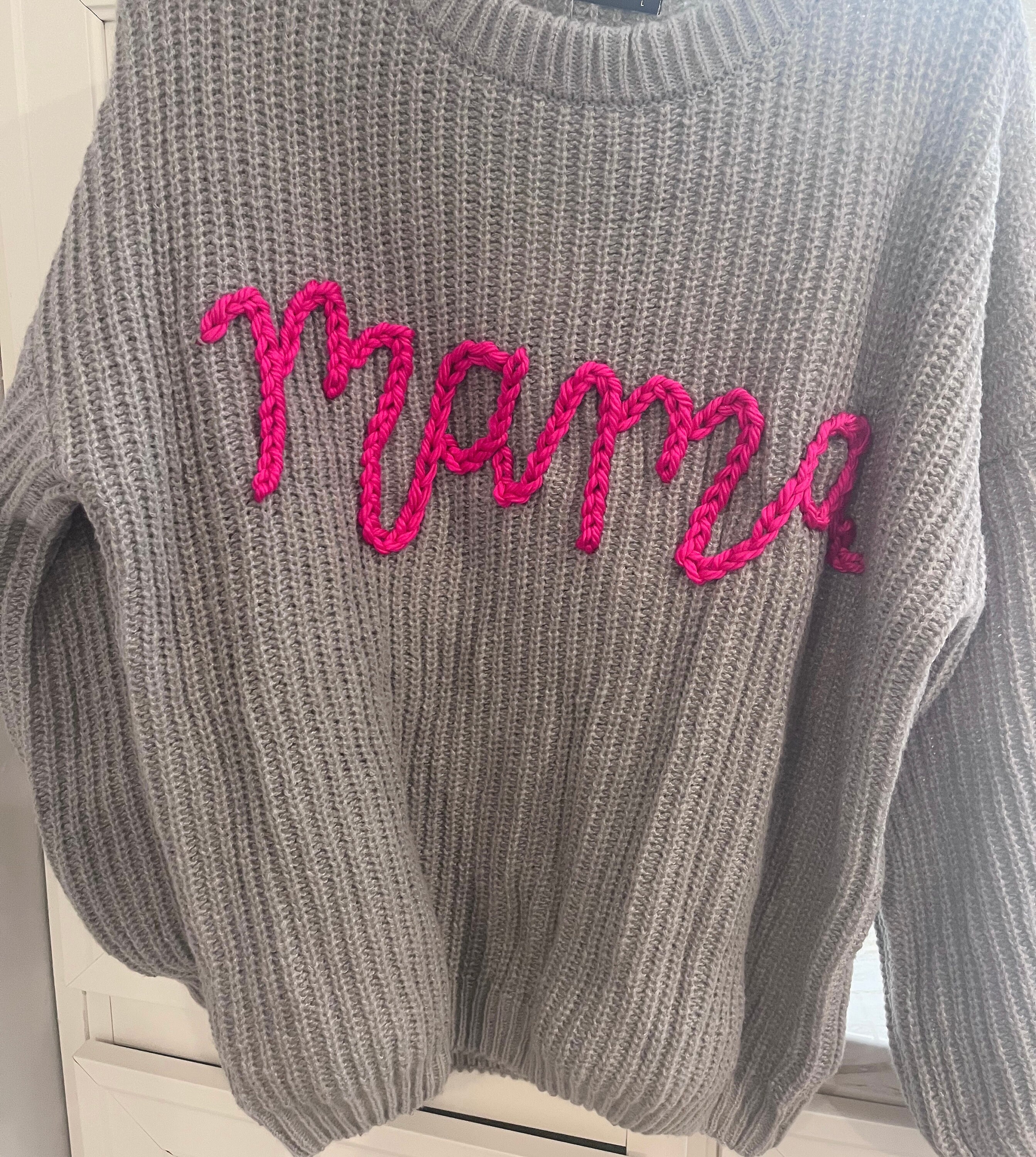 Hand Embroidered Adult Sweater- Any Amount of Letters! - Etsy