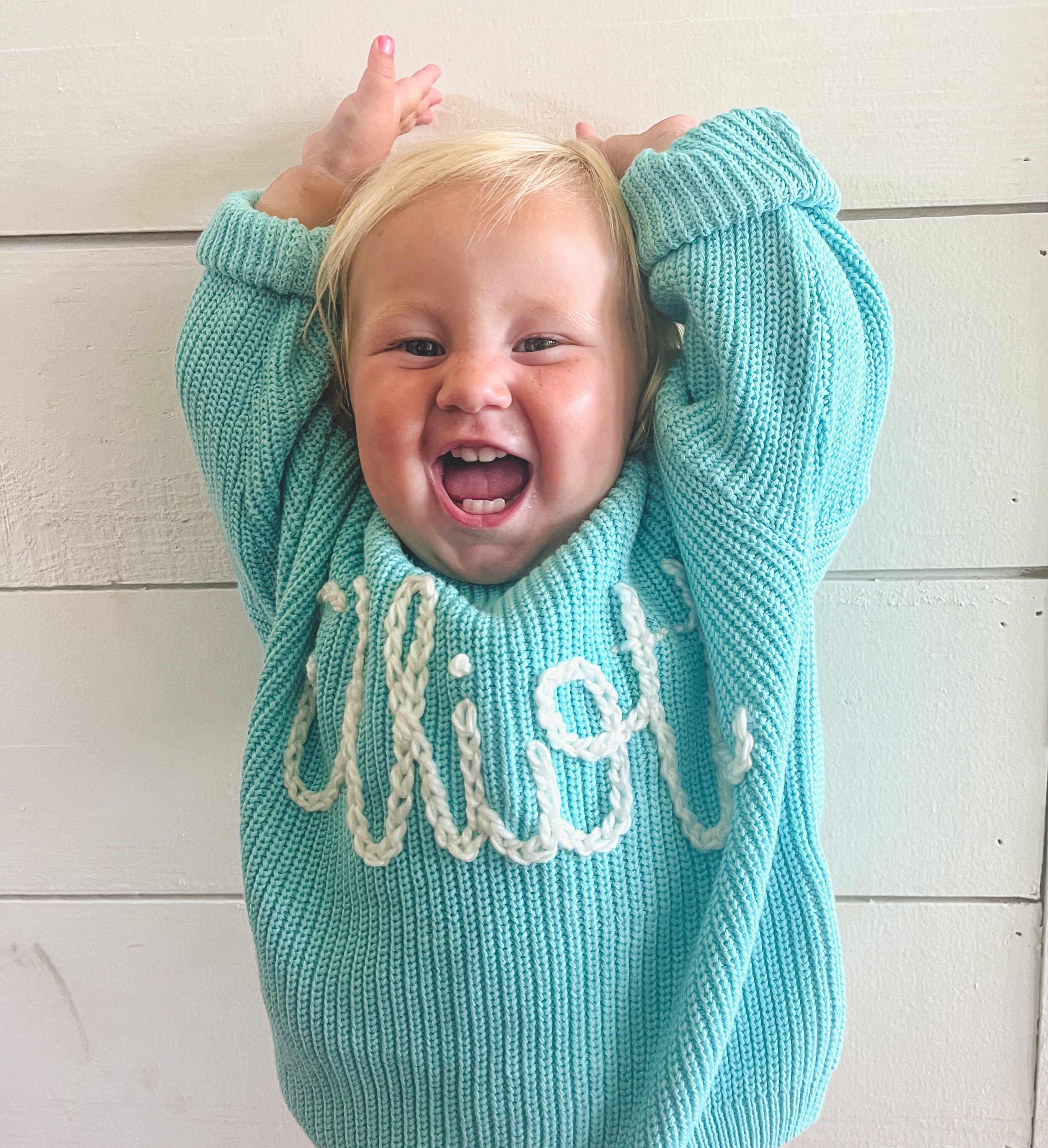 Hand Embroidered Name/holiday/team Sweater Any Amount of Letters/design ...