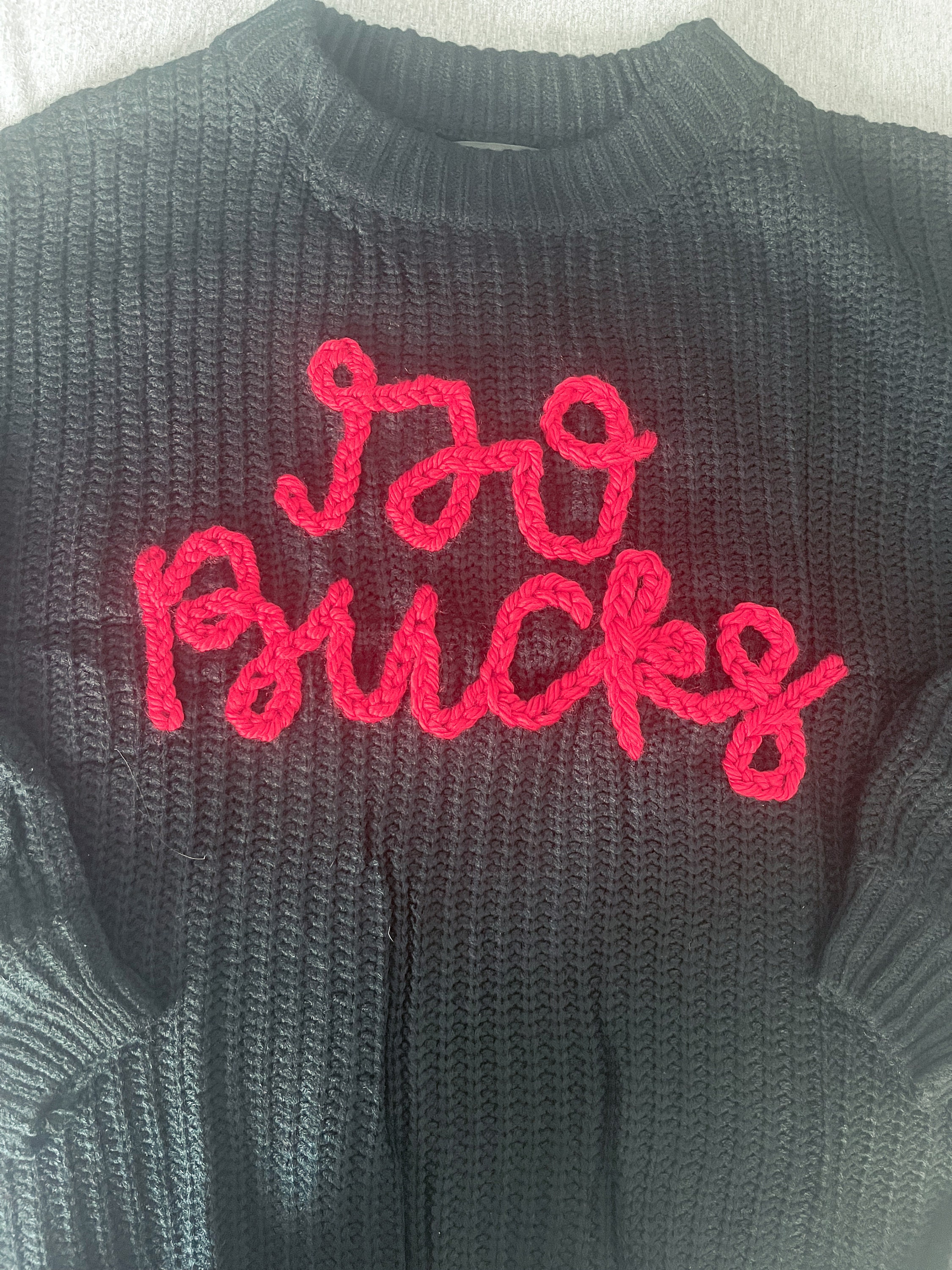Hand Embroidered Adult Sweater Any Amount of Letters - Etsy
