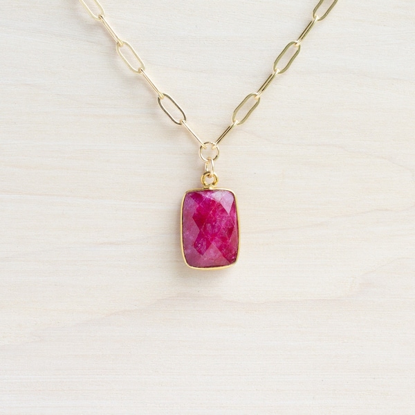 Natural Ruby Pendant - Etsy