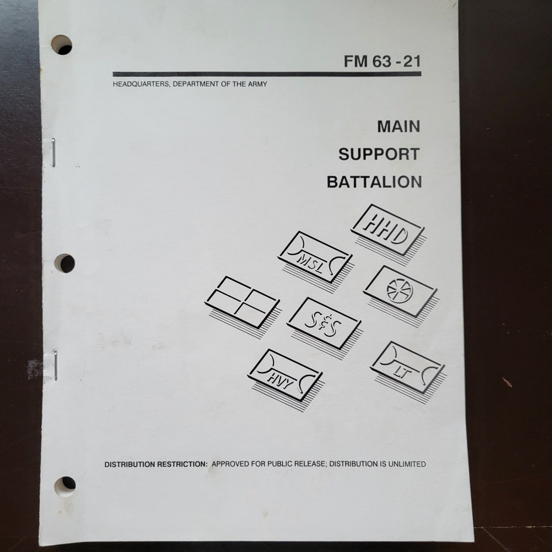 US Army Manual FM 63-21 Main Support Battalion - Etsy
