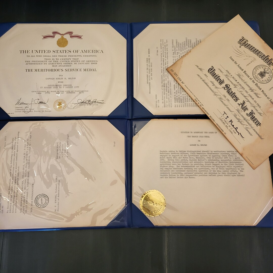 US Air Force Citation Discharge Papers Lot Vietnam Era - Etsy