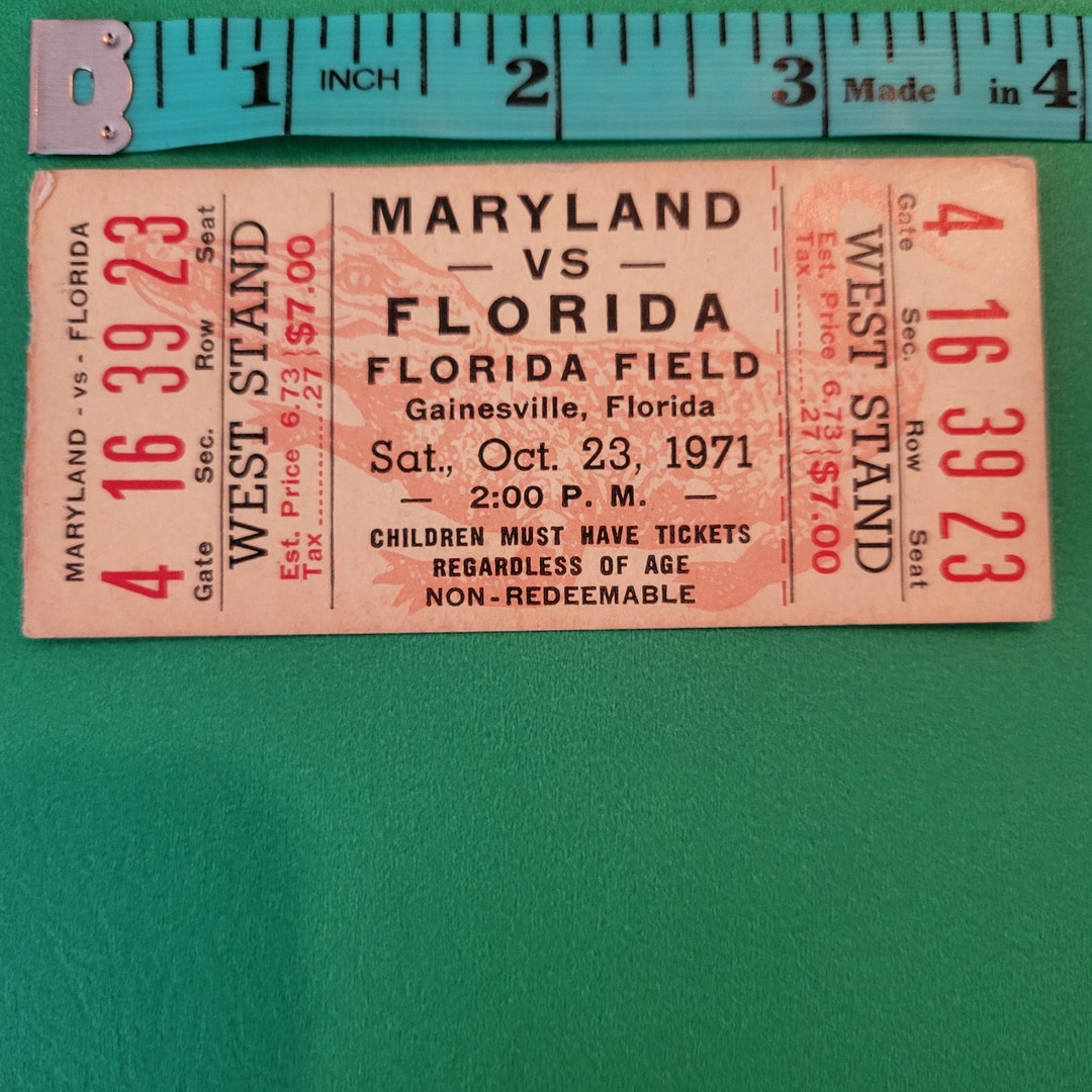 Football Ticket Full Maryland Florida 1971 - Etsy