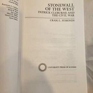 Stonewall of the West General Patrick Cleburne PB Book - Etsy