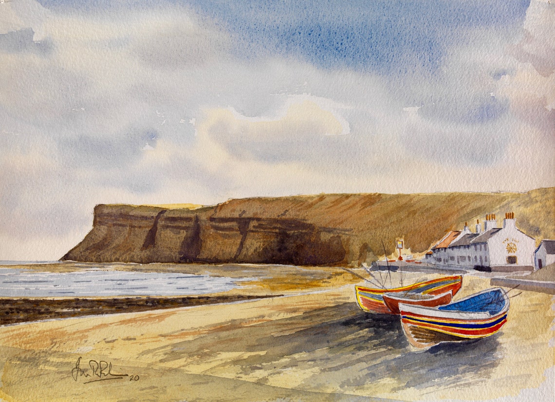 Ship Inn Saltburn Beach North Yorkshire Artwork Landscape - Etsy