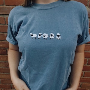 Embroidered Sheep T-shirt - Etsy