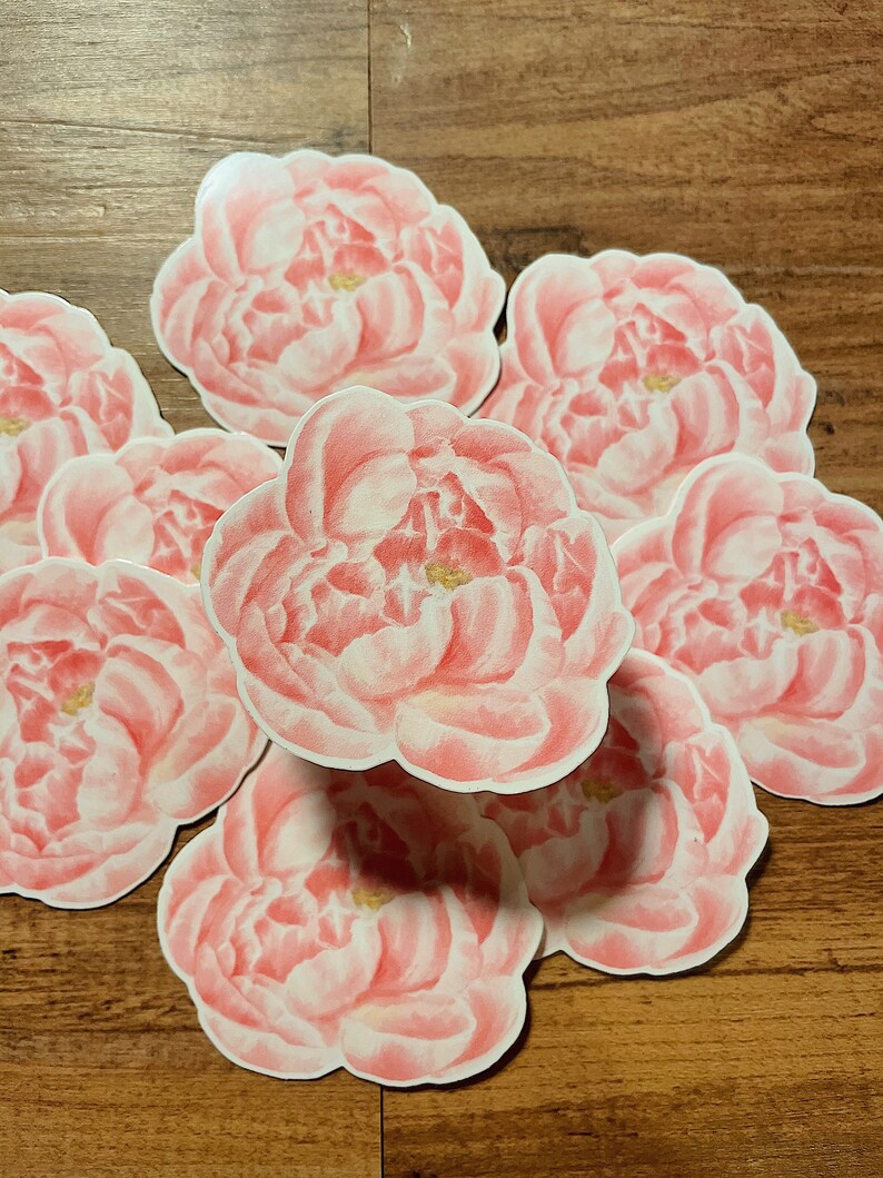 Peony Flower Sticker - Etsy