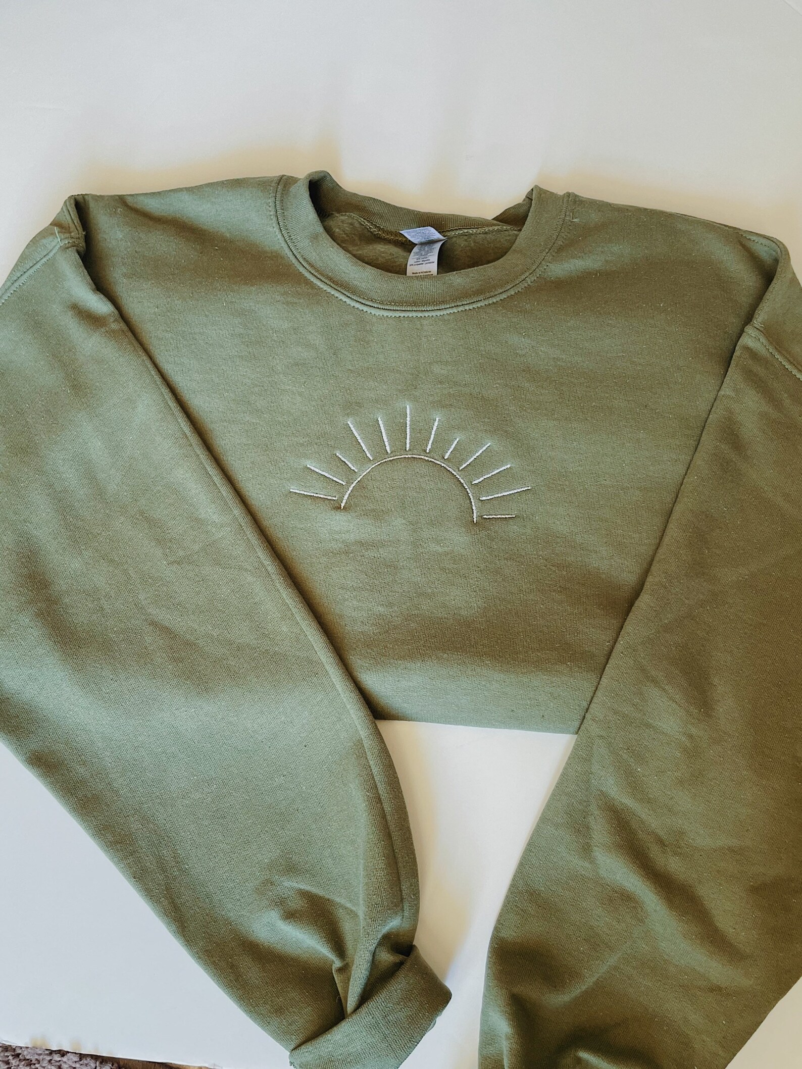 Embroidered Sun Sweatshirt - Etsy