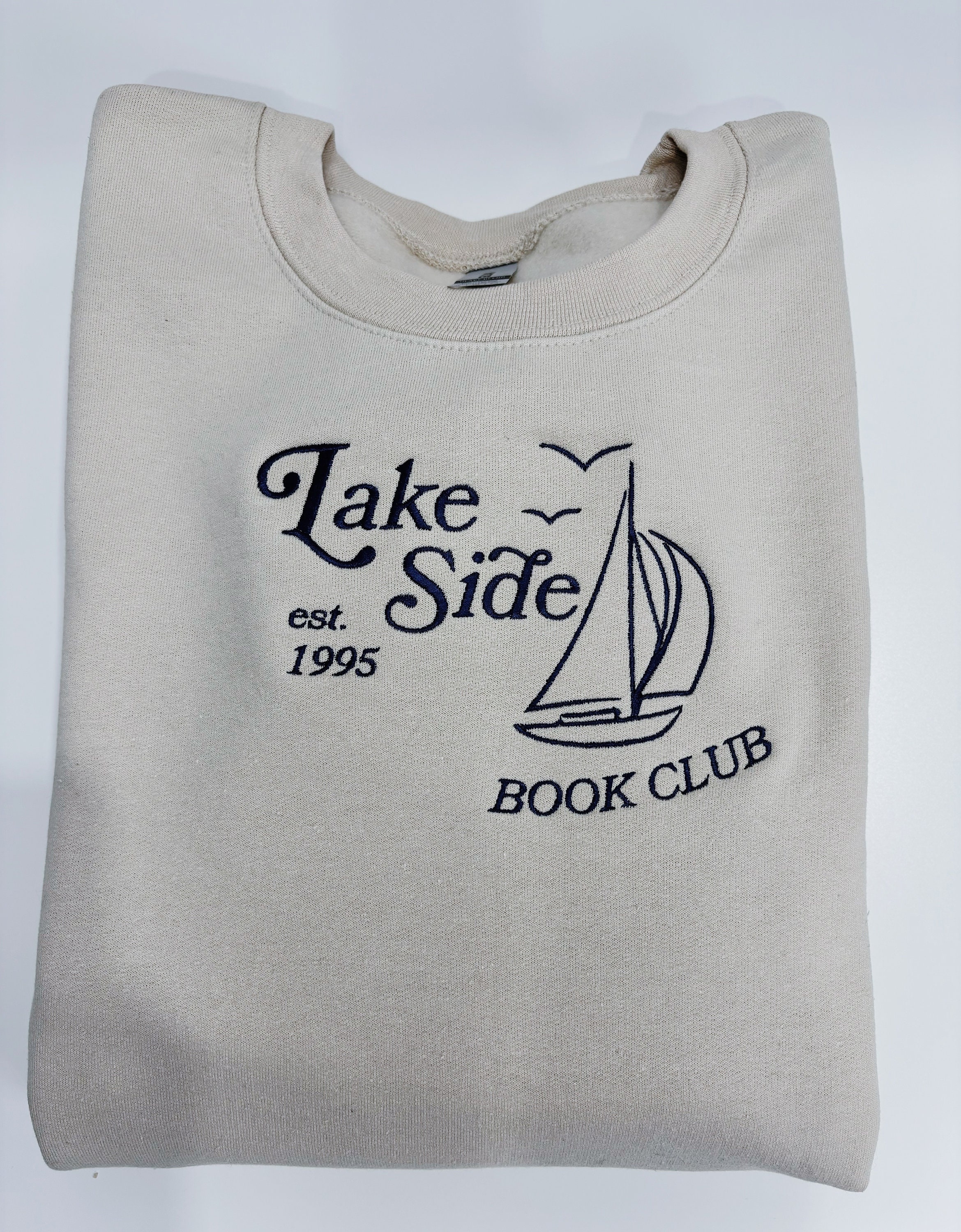 Lake Side Book Club Embroidered Sweatshirt - Etsy