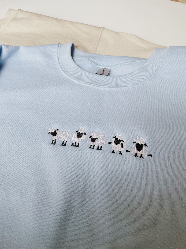 Embroidered Sheep Sweatshirt - Etsy