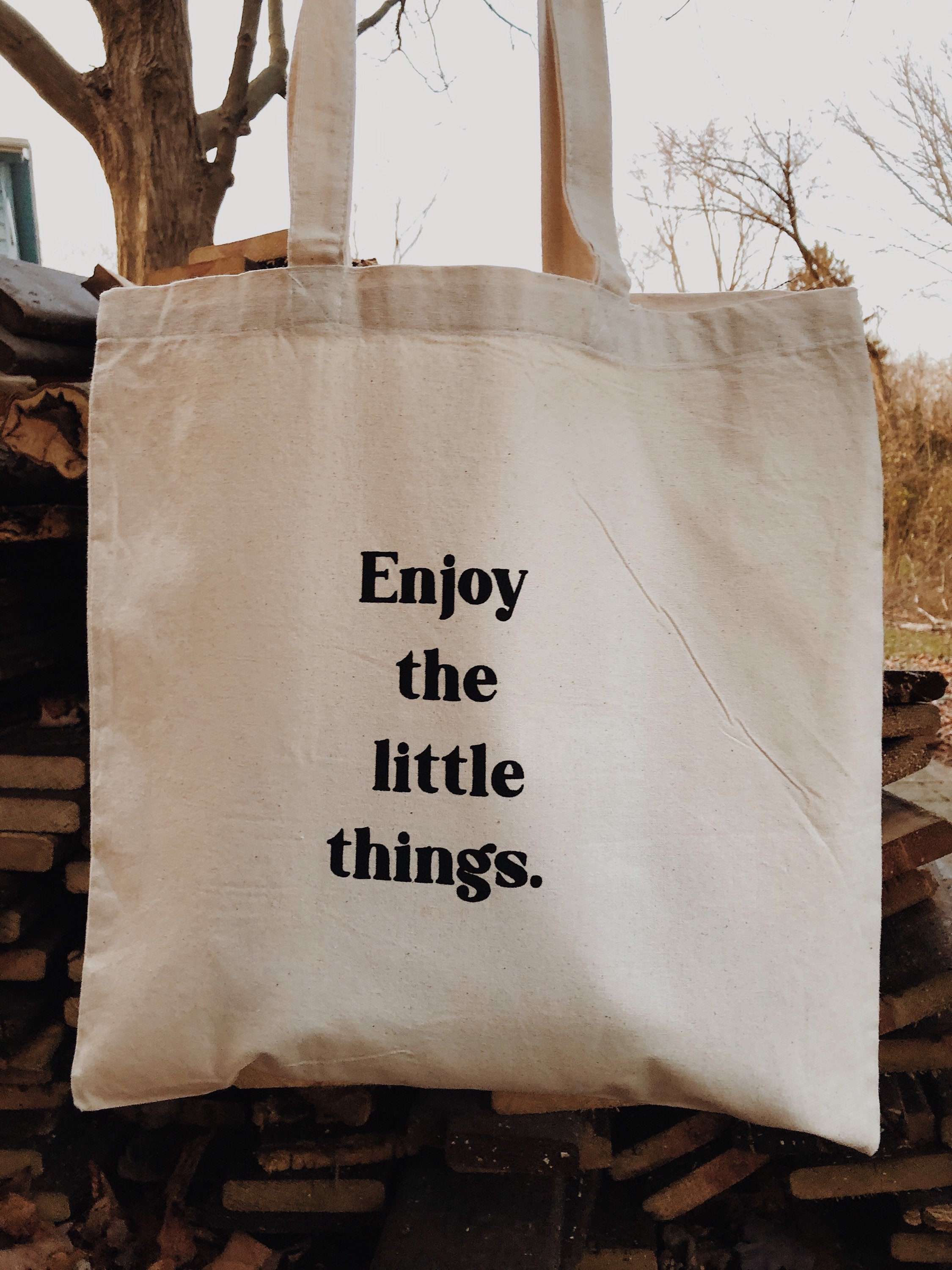 Enjoy the Little Things Canvas Tote Bag L Market Tote Bag - Etsy