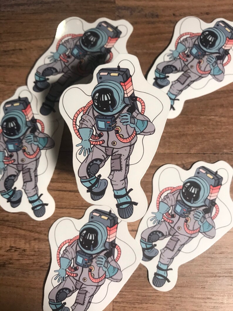 Astronaut Sticker L Spaceman Sticker - Etsy