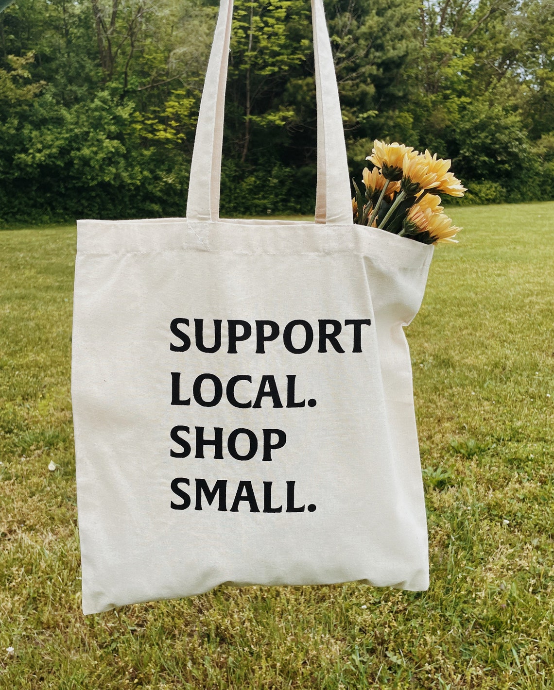 Support Local Shop Small Canvas Tote Bag L Market Tote Bag - Etsy