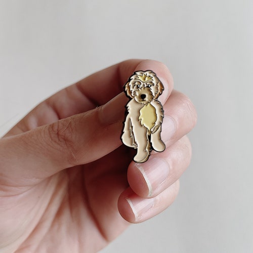 Black Doodle Dog Soft Enamel Lapel Pin - Etsy