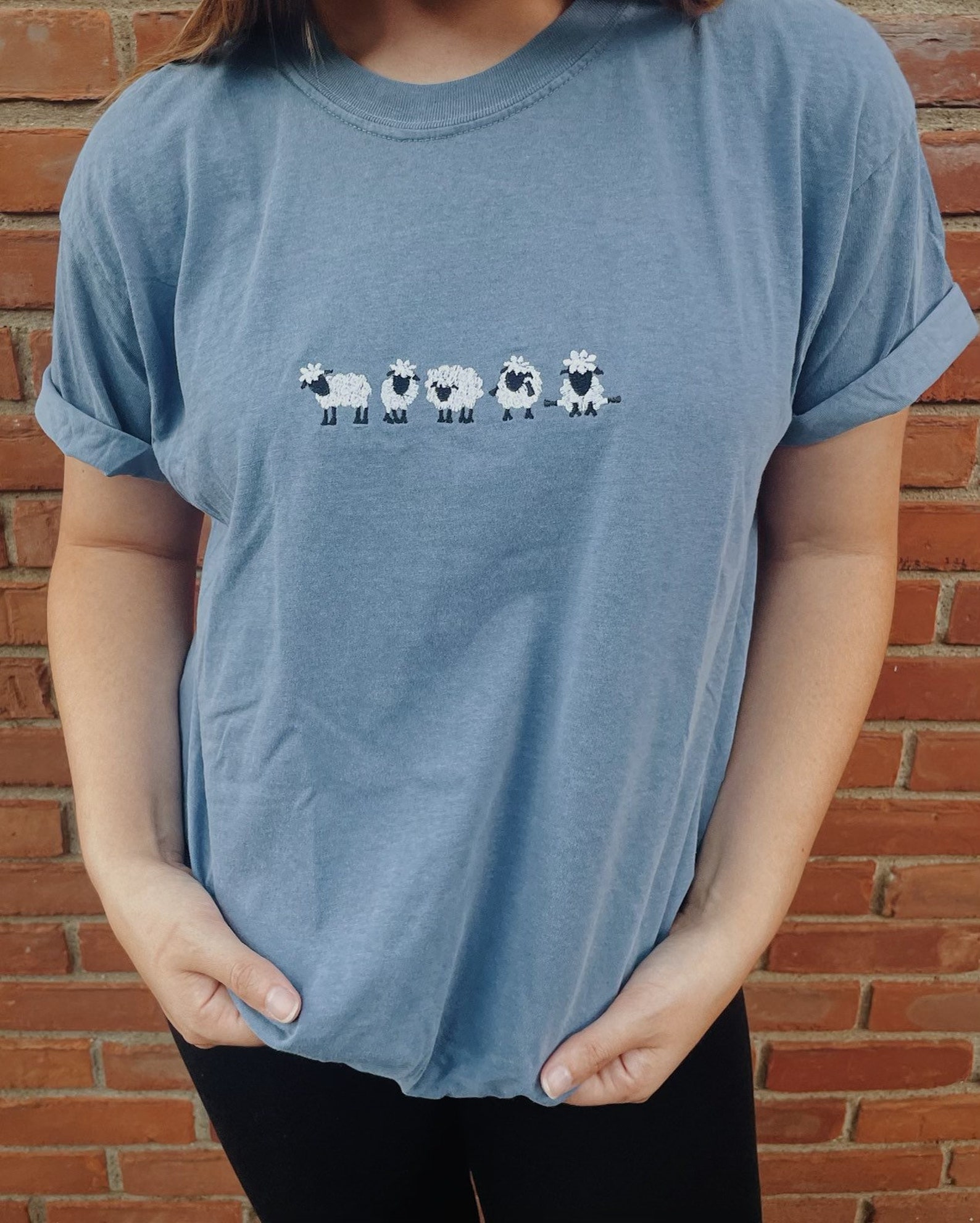 Embroidered Sheep T-shirt - Etsy