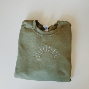 Embroidered Sun Sweatshirt - Etsy