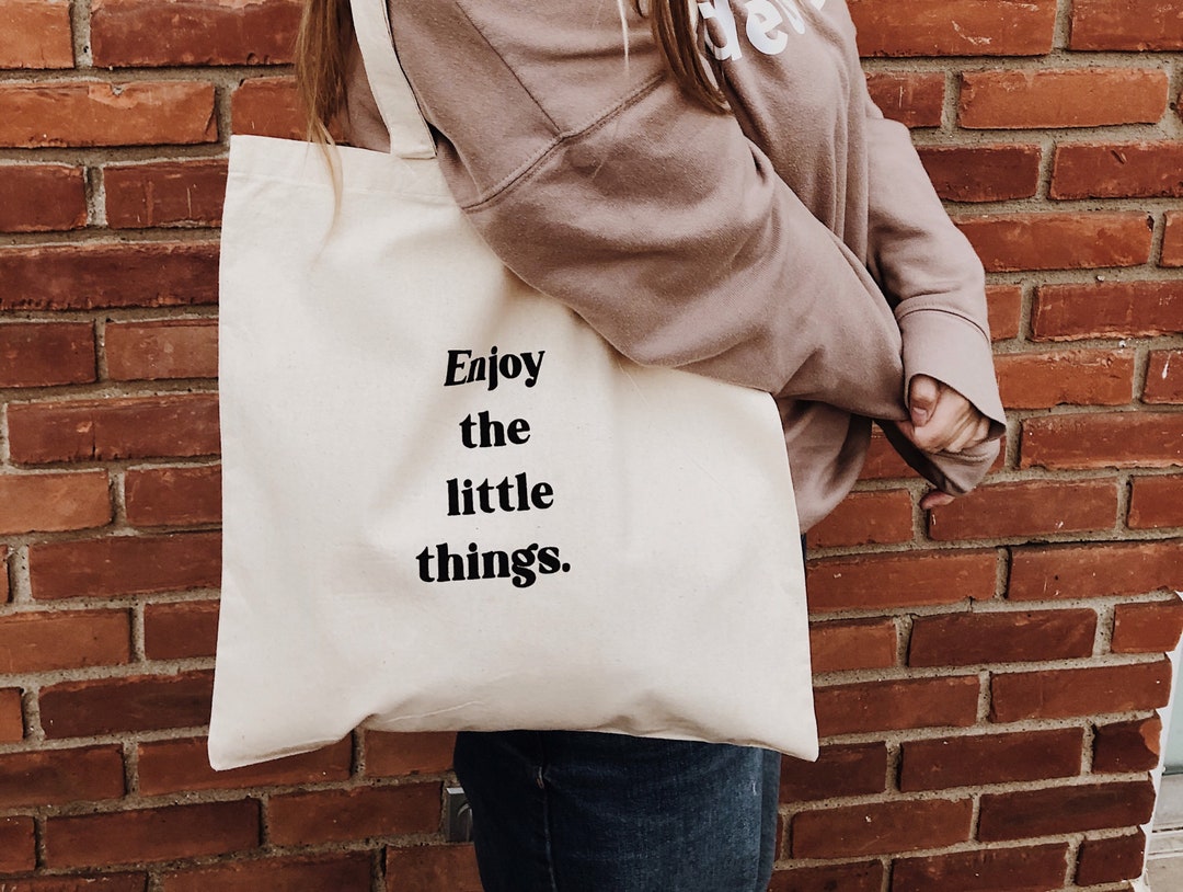 Enjoy the Little Things Canvas Tote Bag L Market Tote Bag - Etsy