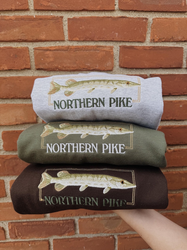 Embroidered Northern Pike Sweatshirt - Etsy