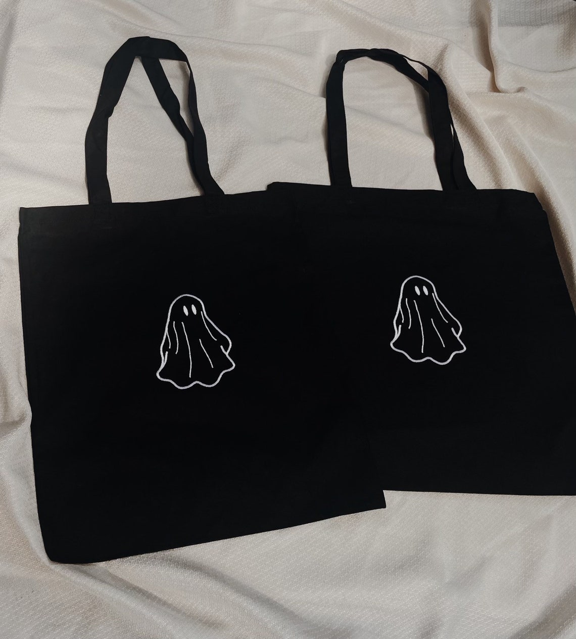 Embroidered Ghost Tote Bag - Etsy