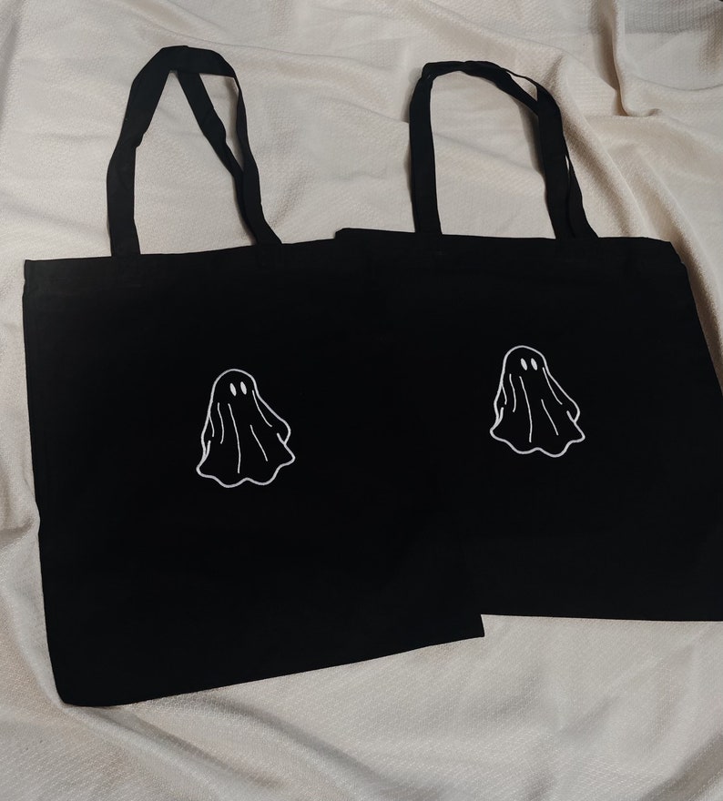 Embroidered Ghost Tote Bag - Etsy