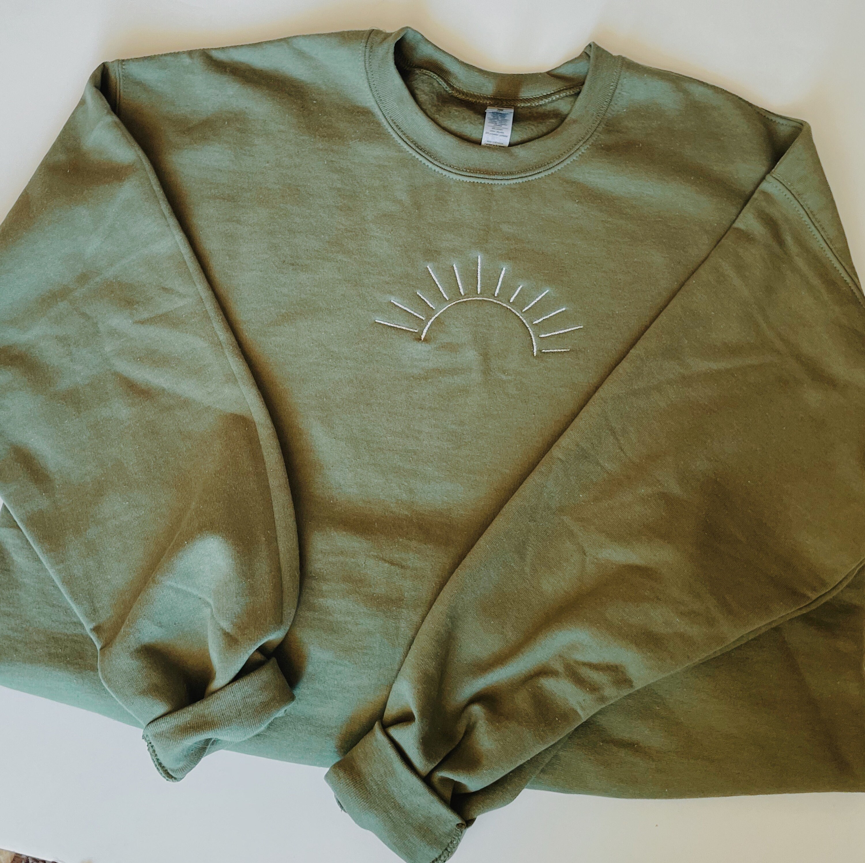 Embroidered Sun Sweatshirt - Etsy