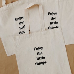 Enjoy the Little Things Canvas Tote Bag L Market Tote Bag - Etsy