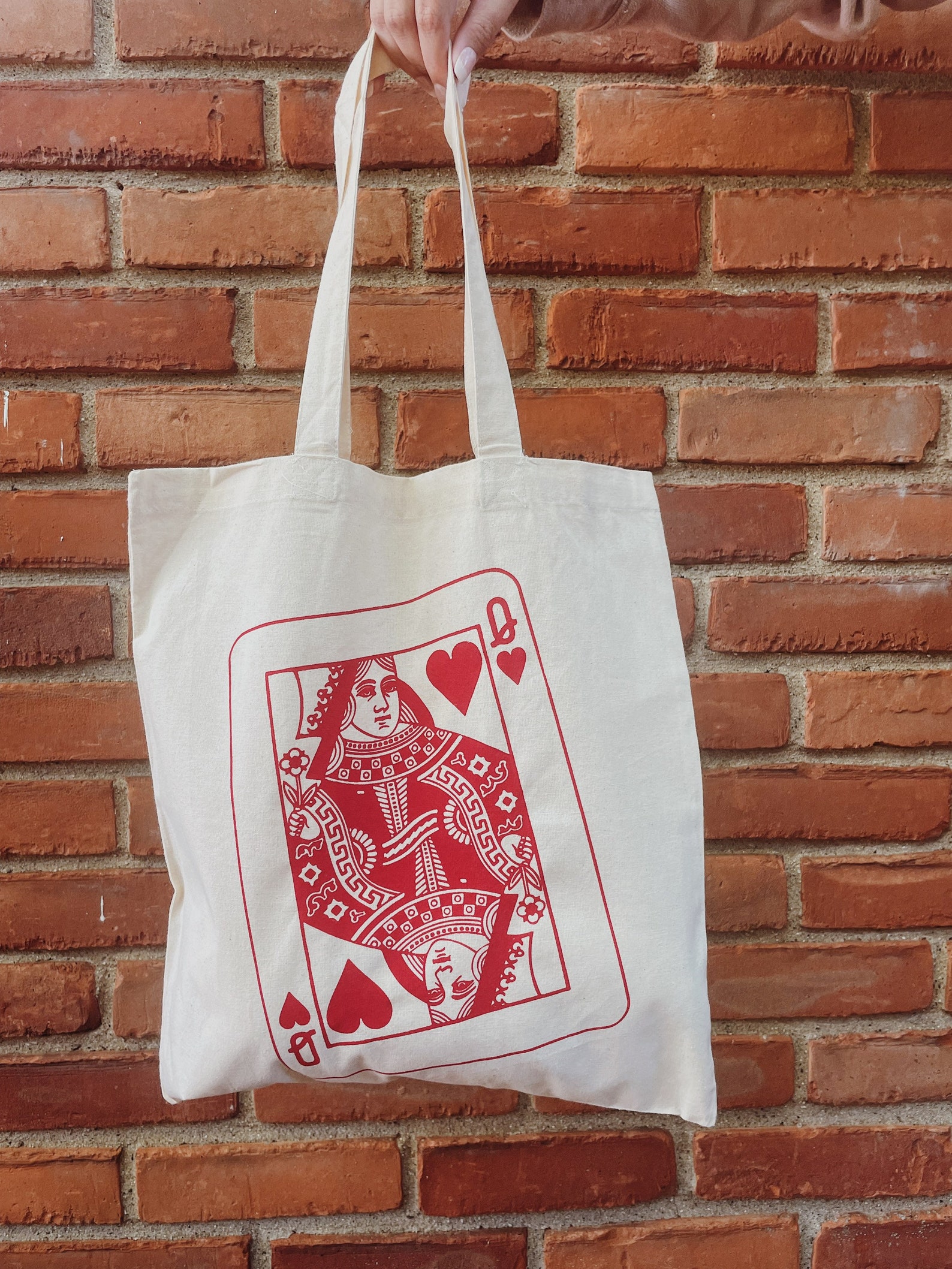 Queen of Hearts Tote Bag | Market Tote Bag L Minimalist Canvas Bag - Etsy