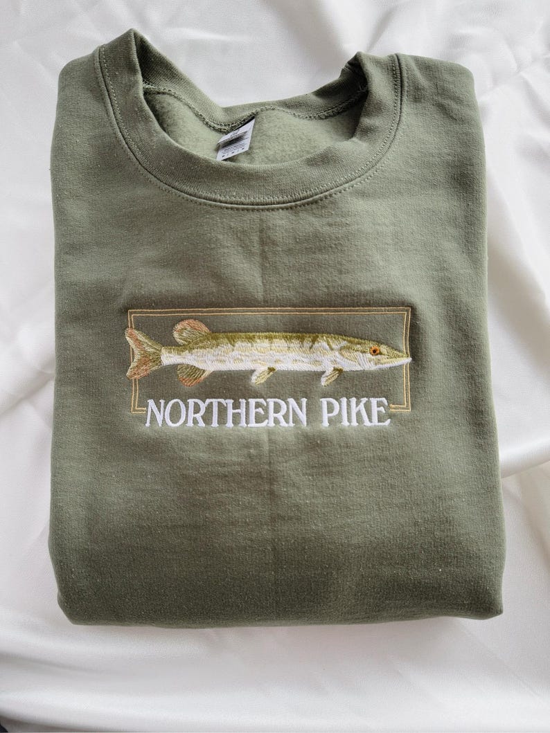 Embroidered Northern Pike Sweatshirt - Etsy