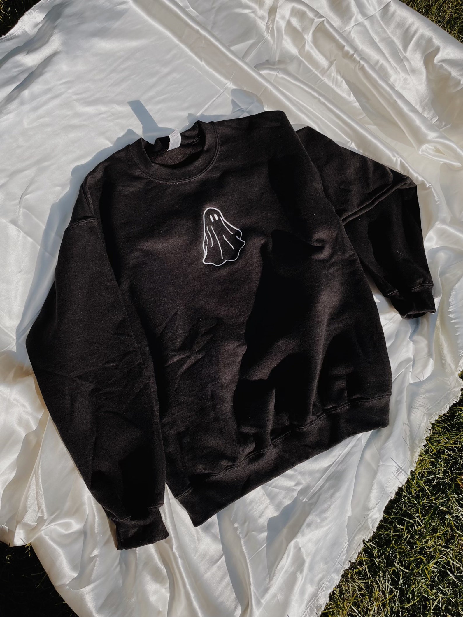 Embroidered Ghost Sweatshirt Halloween Crewneck - Etsy