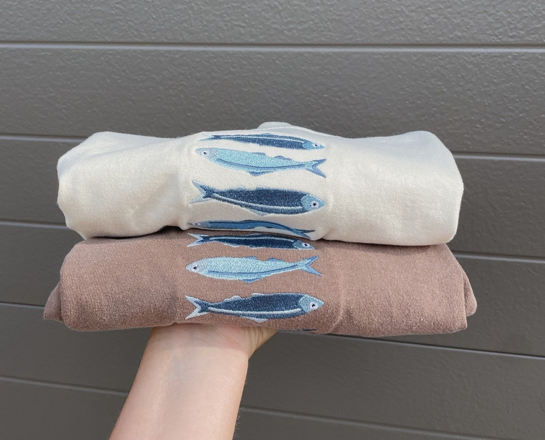 Embroidered Sardines T-shirt - Etsy