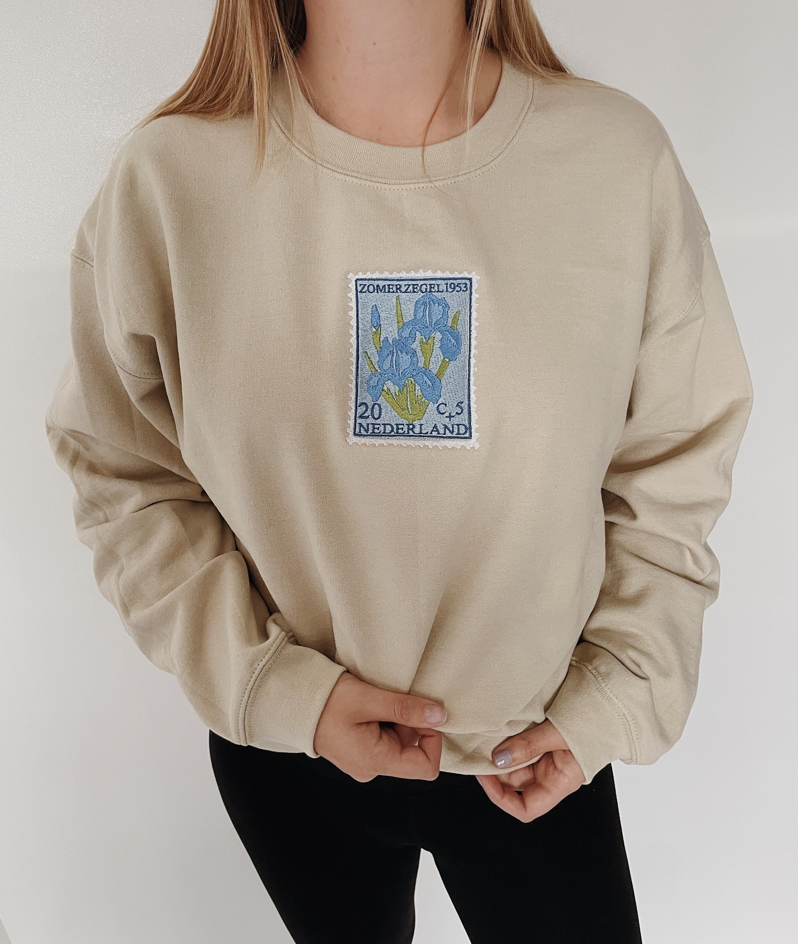 Embroidered Vintage Stamp Sweatshirts | Etsy