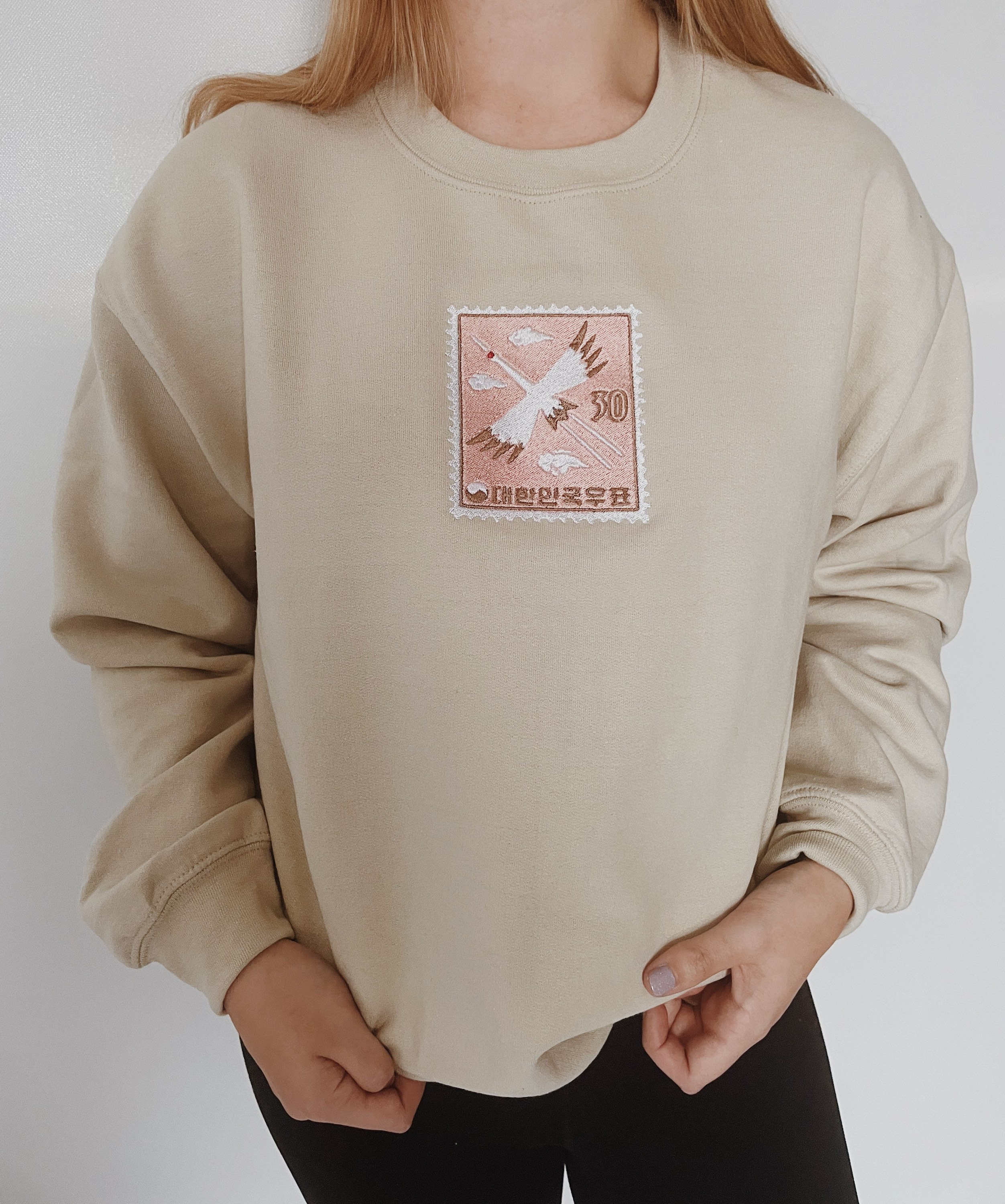Embroidered Vintage Stamp Sweatshirts | Etsy
