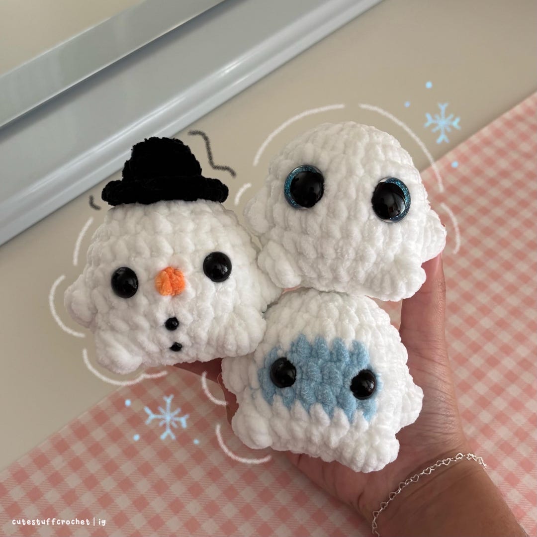 Snowball Buddy Plushie Crochet Amigurumi - Etsy