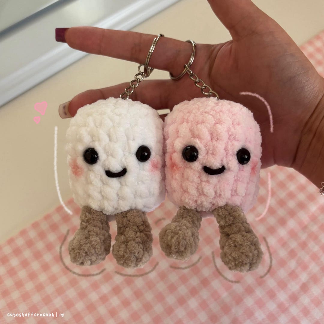 Jellycat Marshmallow Plushie Keychains Crochet Amigurumi - Etsy