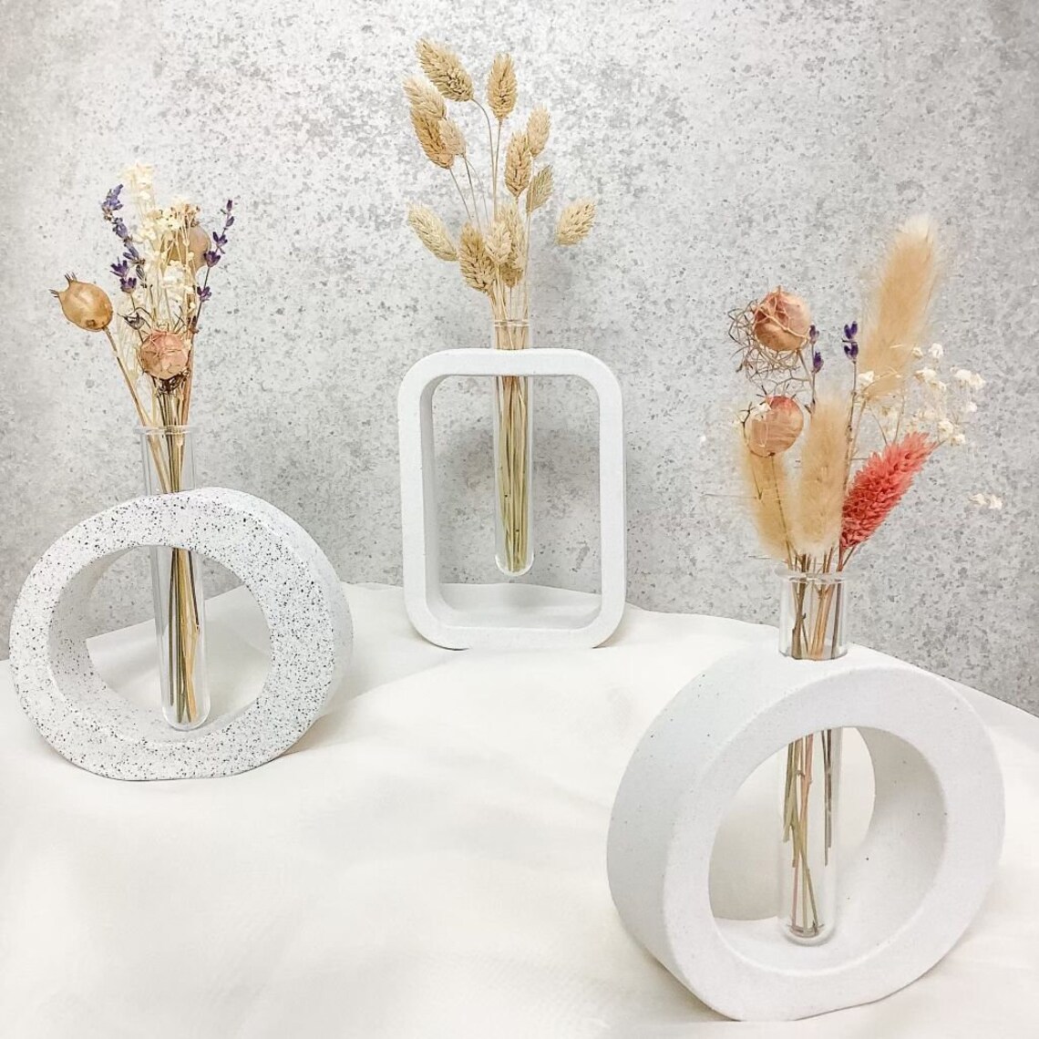 Jesmonite Vase/ Flower Vase/ Test Tube Holder/ Neutral Decor/ - Etsy UK