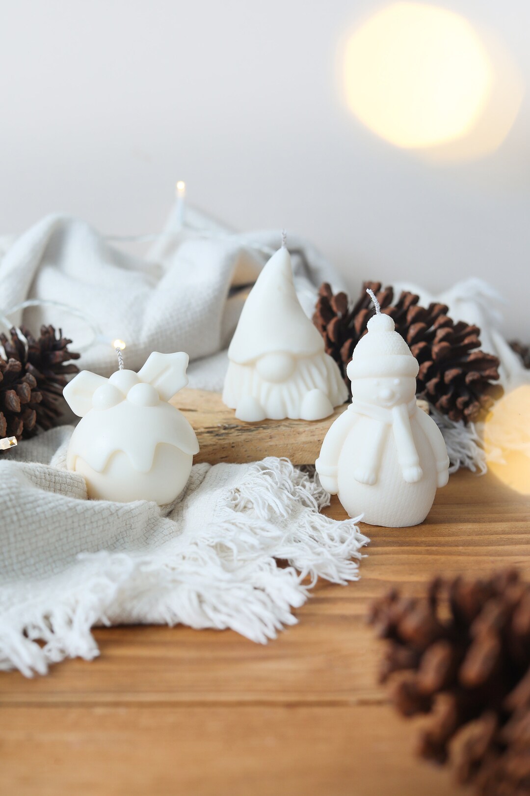 Snow Man Candle/christmas Pudding / Winter Candle/ Gonk - Etsy