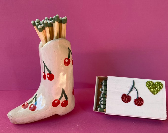 Cowboy Boot Match Striker-hand Made by Me Cherries Spring is in the Air ...