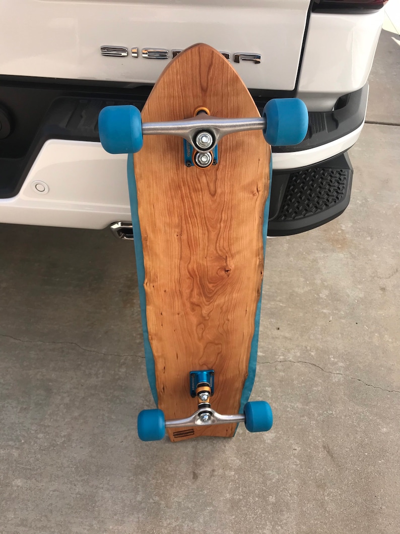 Live Edge, Cherry Wood, Hardwood, Epoxy Resin Skateboard Longboard - Etsy